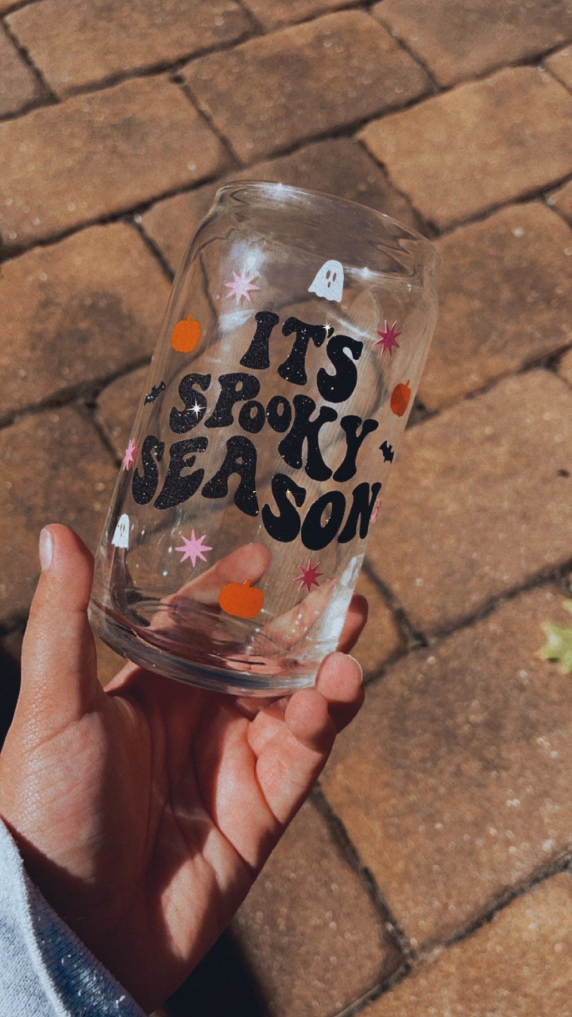 Spooky Season Cup Beer Can Glass Glass Cup Fall Cup Bamboo - Etsy