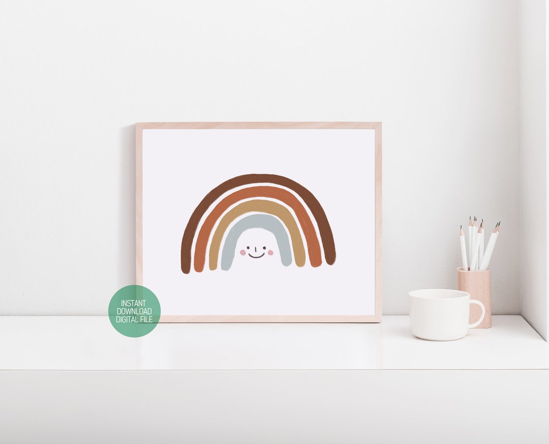 Rainbow Print, Neutral Rainbow Wall Art, Rainbow Nursery Decor ...