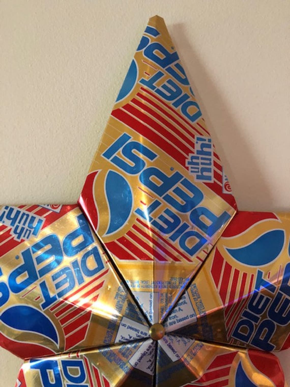 Diet Pepsi Gold Can Star Handmade Out of Aluminum Cans | Etsy