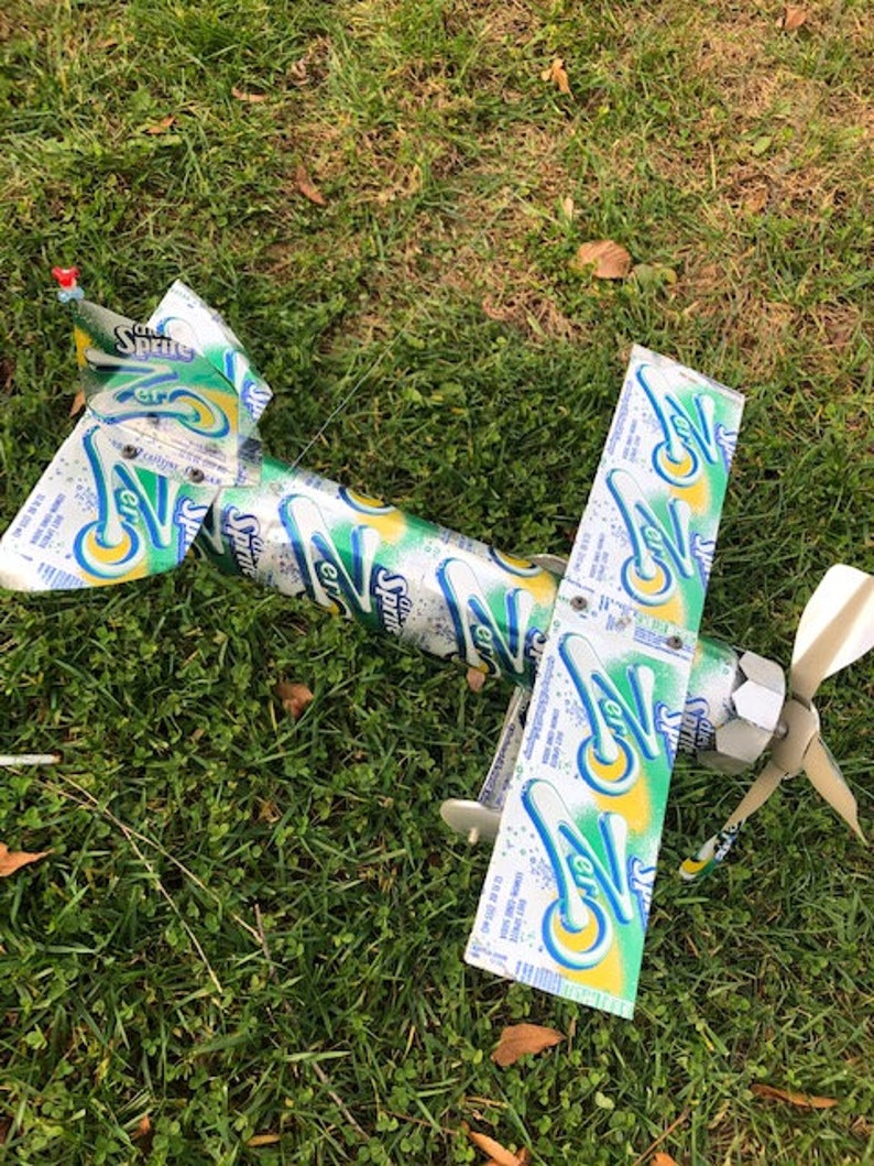 Sprite Zero Single Wing Airplane - Hand Made Out of Aluminum Cans - Etsy