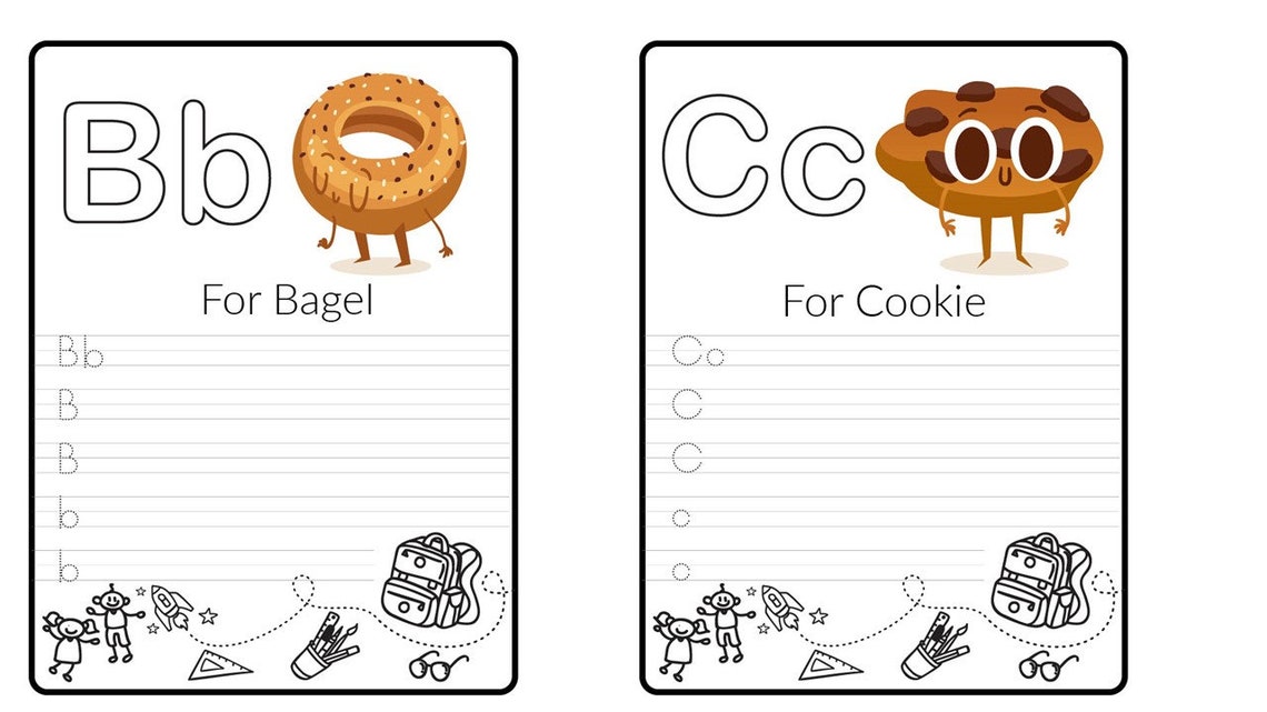 Printable Alphabet Upper and Lower Case Trace and Color Letters - Etsy