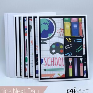 School Blank Notecard Set of 8 - With Envelopes - Handmade - Teacher - Etsy