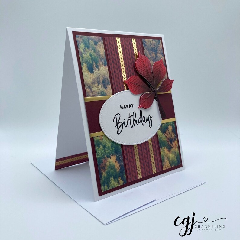 Fall Happy Birthday Card - Handmade With Envelope, Autumn, Leaves - Etsy