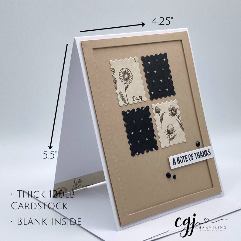 Thank You Card Handmade Note of Thanks Card for Masculine Thank You ...