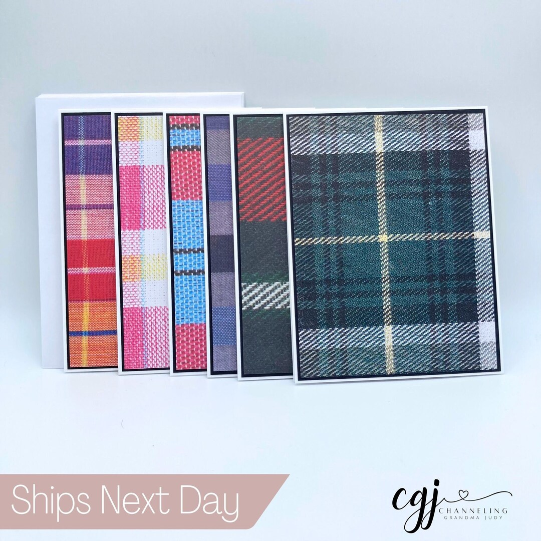 Flannel Themed Blank Notecard Set of 6 - With Envelopes - Handmade ...