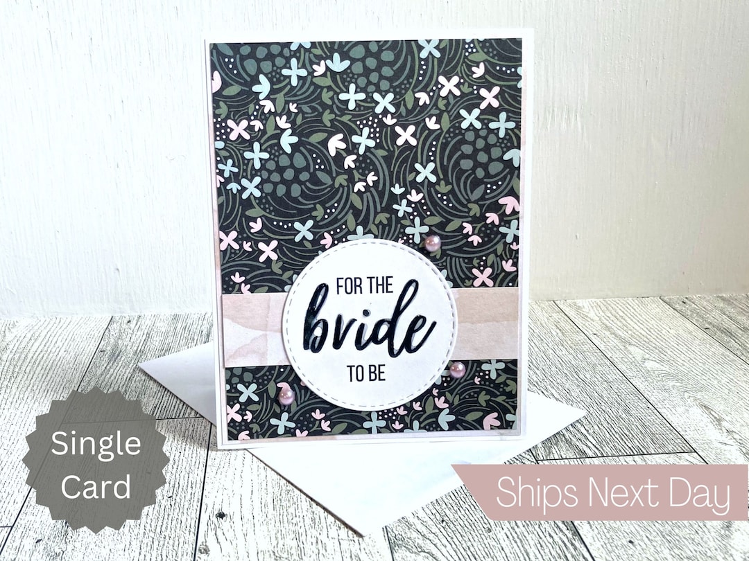 Bridal Shower Greeting Card - With Self Sealing Envelope - Handmade ...