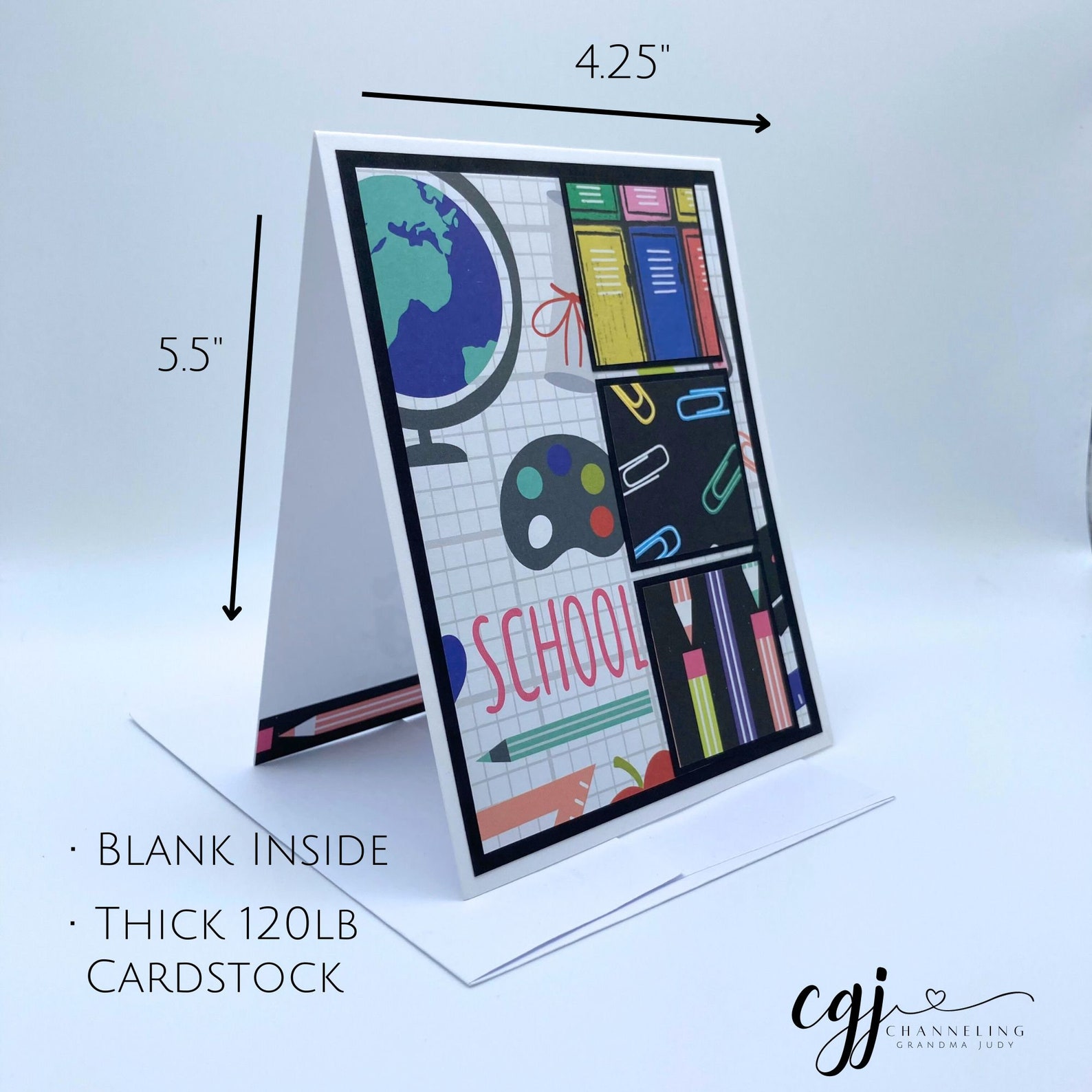 School Blank Notecard Set of 8 - With Envelopes - Handmade - Teacher ...