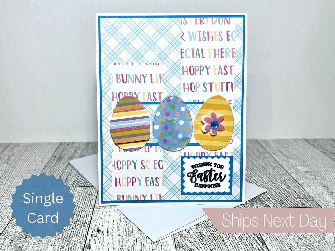 Handmade Easter Egg Card for Kids: Happy Spring Card - Etsy