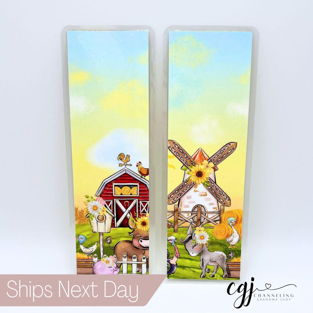 Farm Animal Bookmark Laminated Double Sided Handmade Book Accessory - Etsy