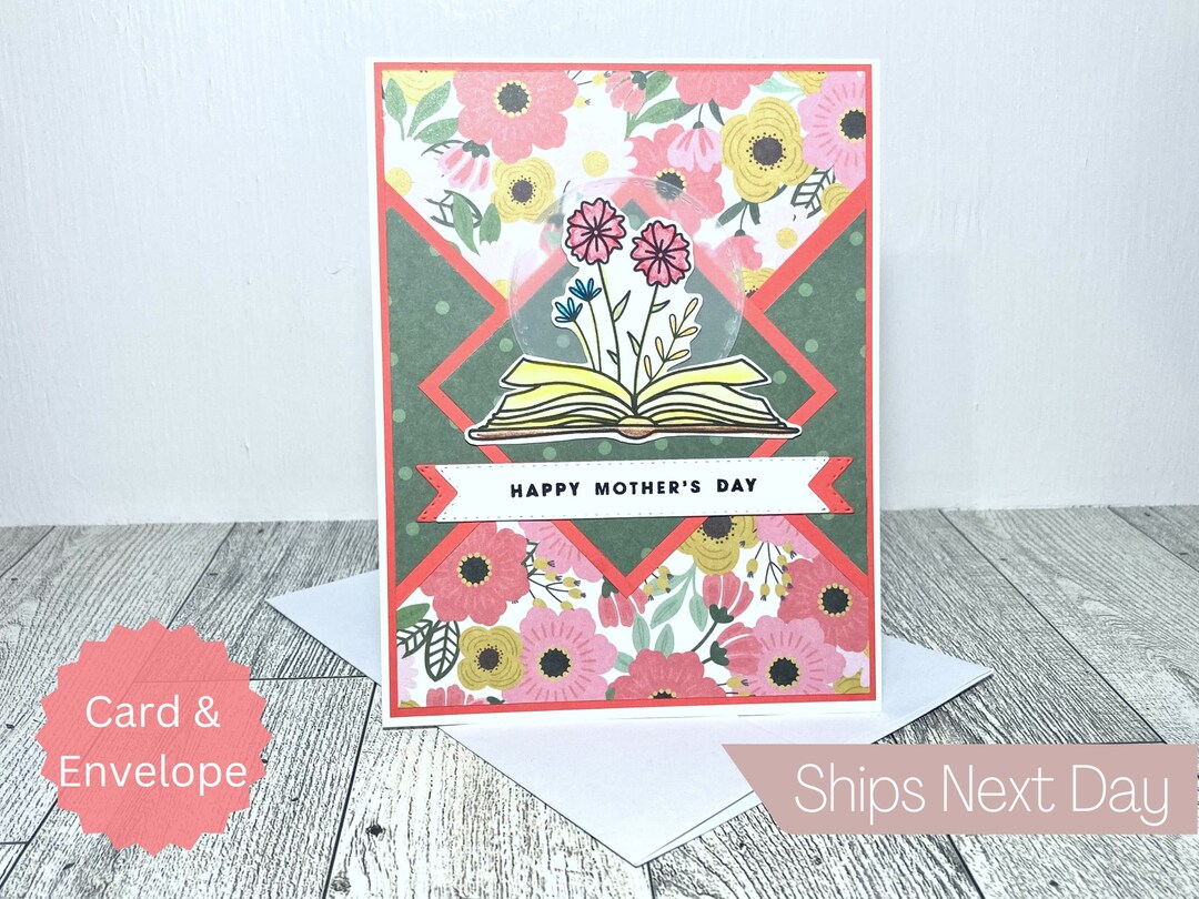 Mother's Day Handmade Greeting Card for Mother's Day Floral Card for ...