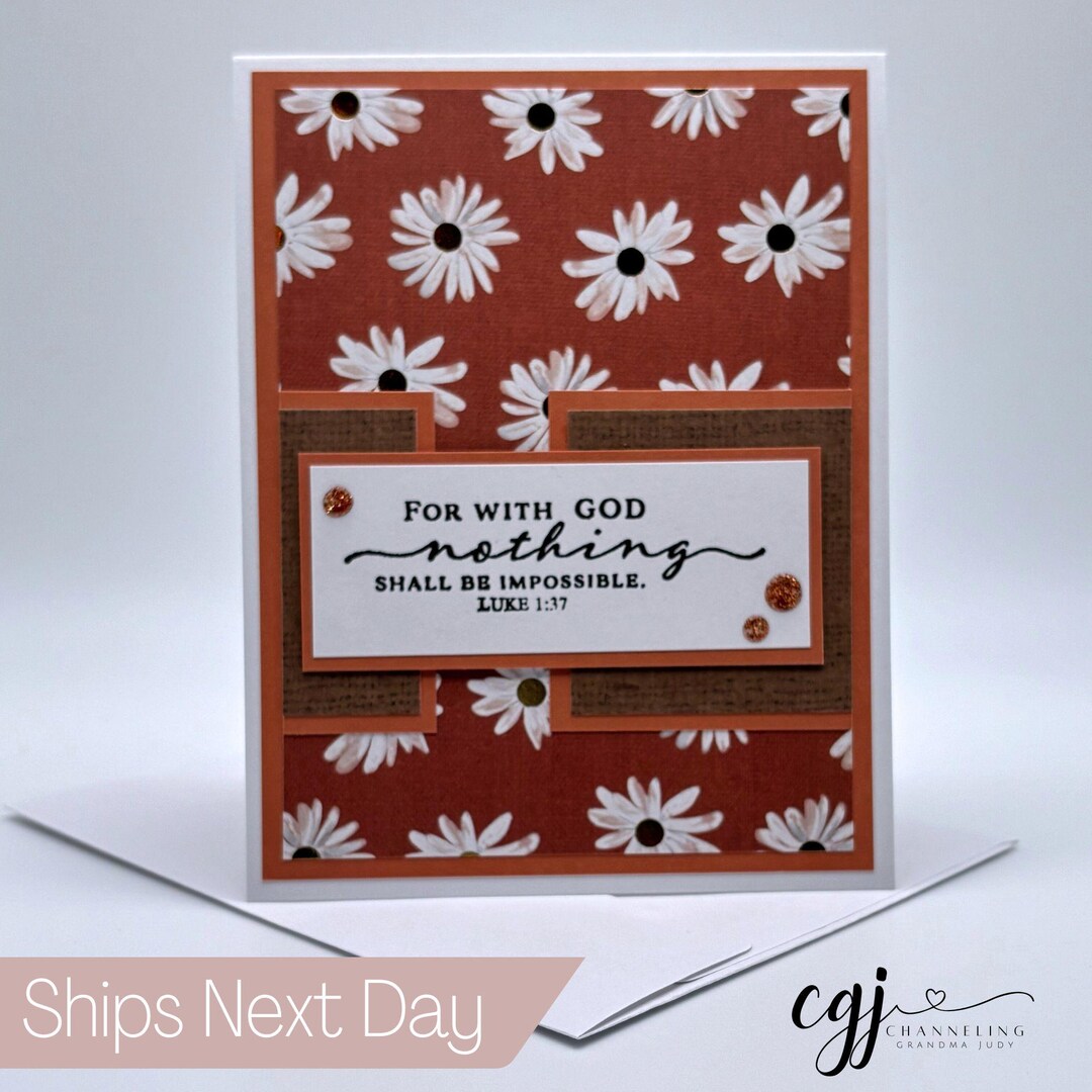 Religious Handmade Greeting Card - With Envelope - for With God Nothing ...