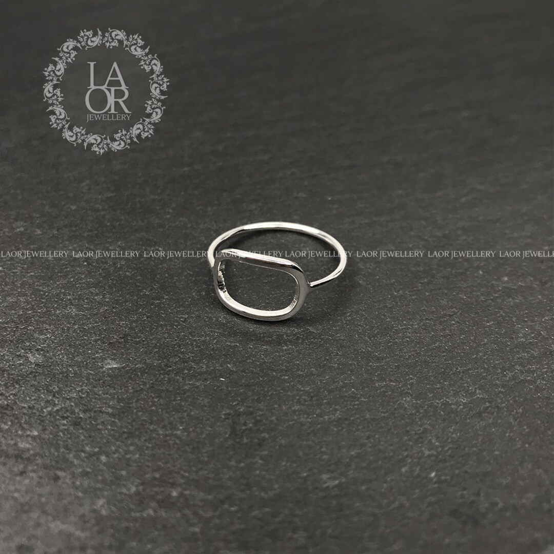 Open Rectangle Finger Ring | Geometric Ring | Sterling Silver Boho Ring ...