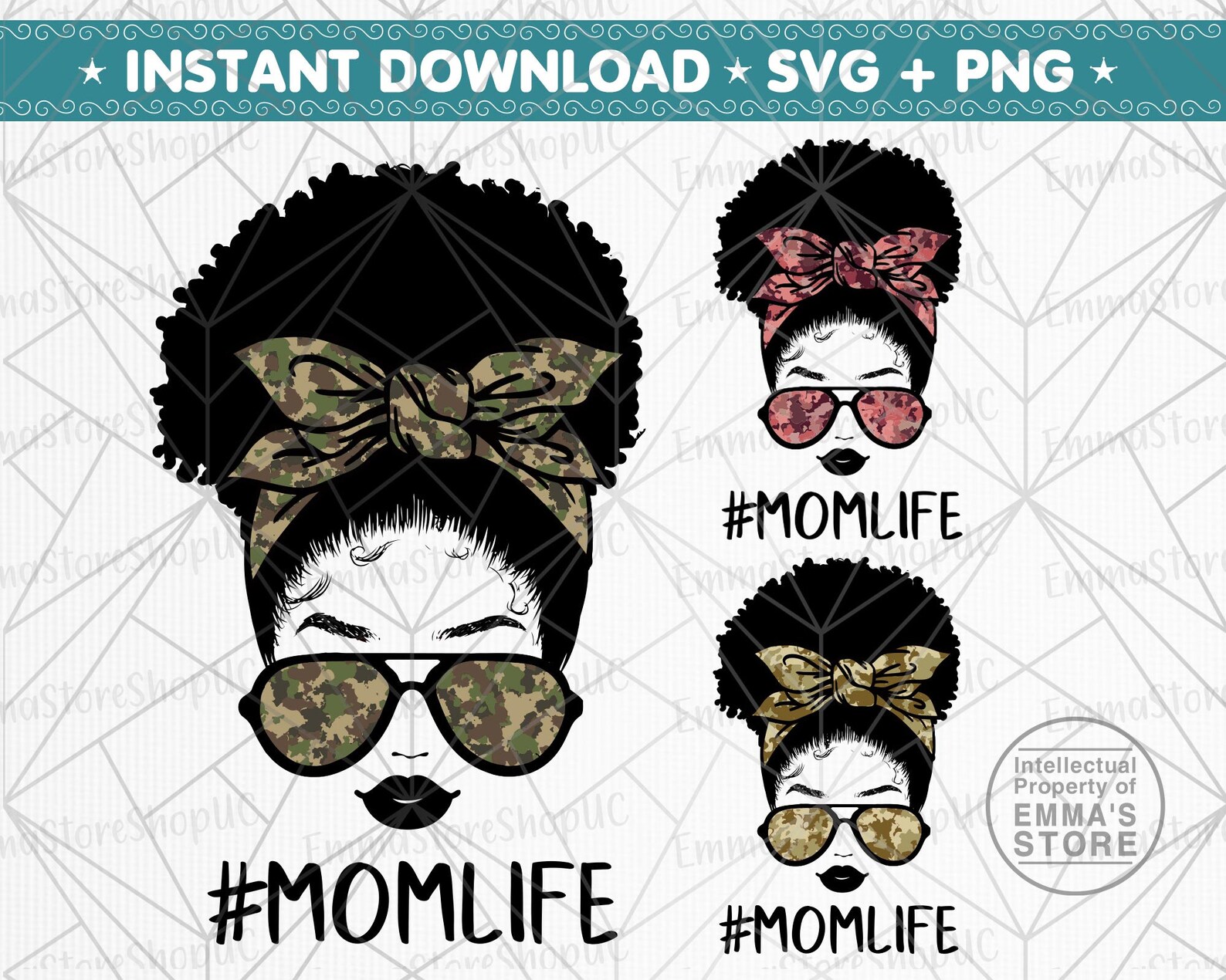 Afro Mom Life Svg Momlife Bundle Svg Messy Bun Svg Momlife Etsy