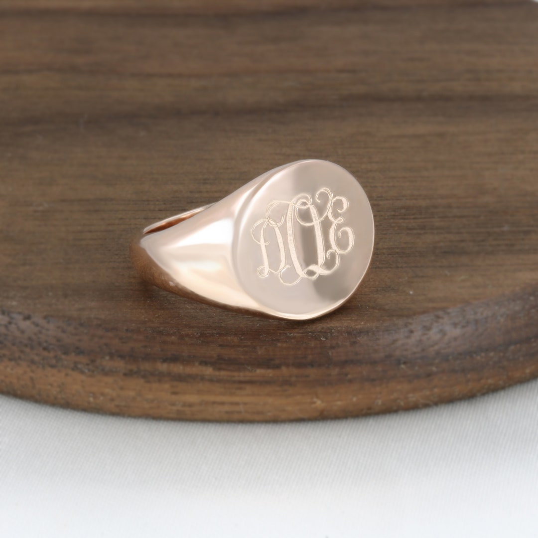 Personalized Signet Ring,monogram Ring,initial Ring,letter Ring,gold ...