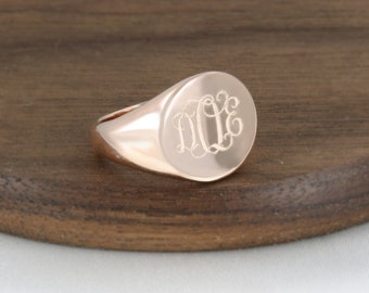 Letter Gold Signet Ring - Etsy