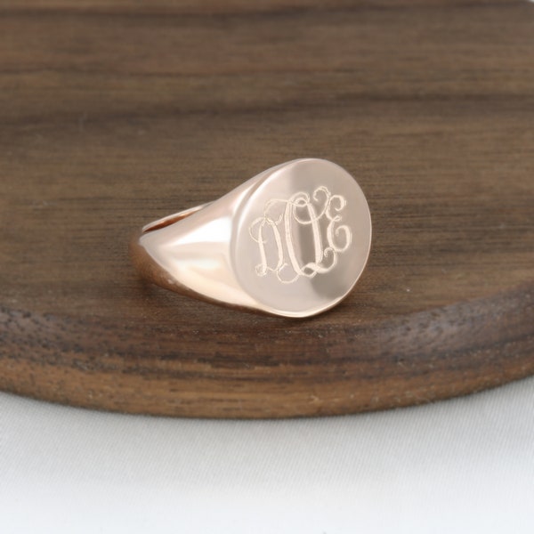 Monogram Signet Ring - Etsy