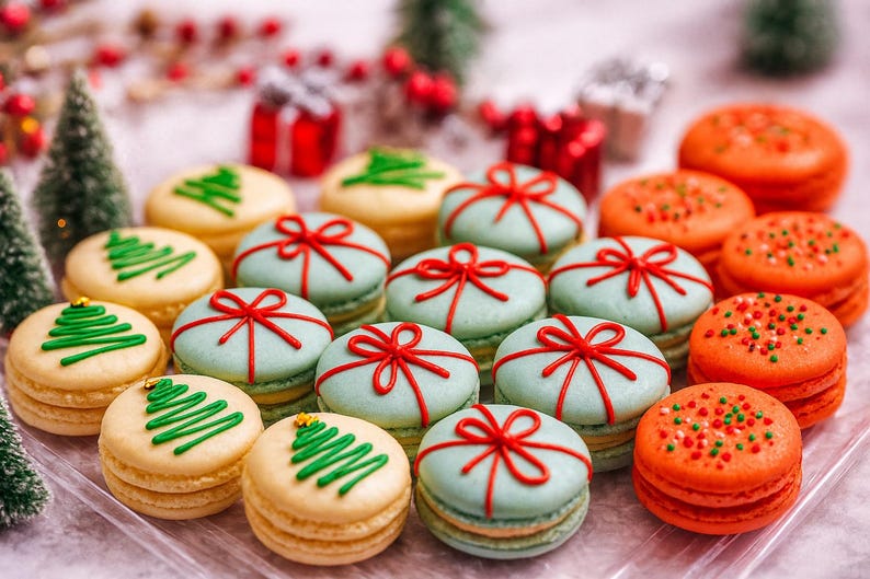 Christmas Macarons • Holiday Macaron Set • Gluten-free Christmas ...