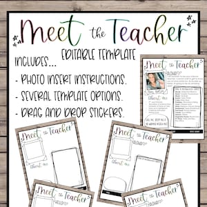 Meet the Teacher Template Farmhouse Pastel Rainbow Themed - Etsy