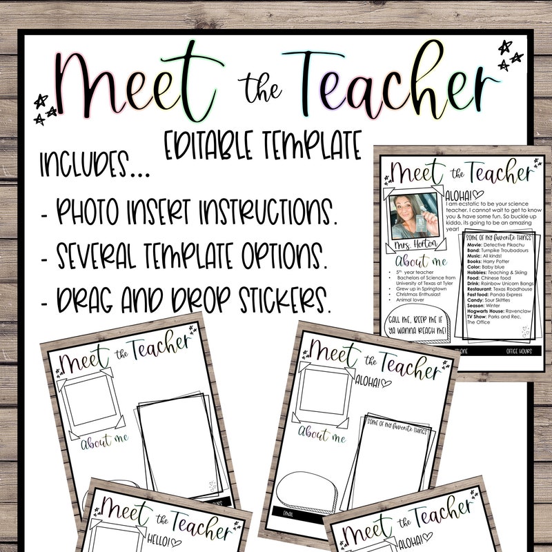 Meet the Teacher Template - Etsy
