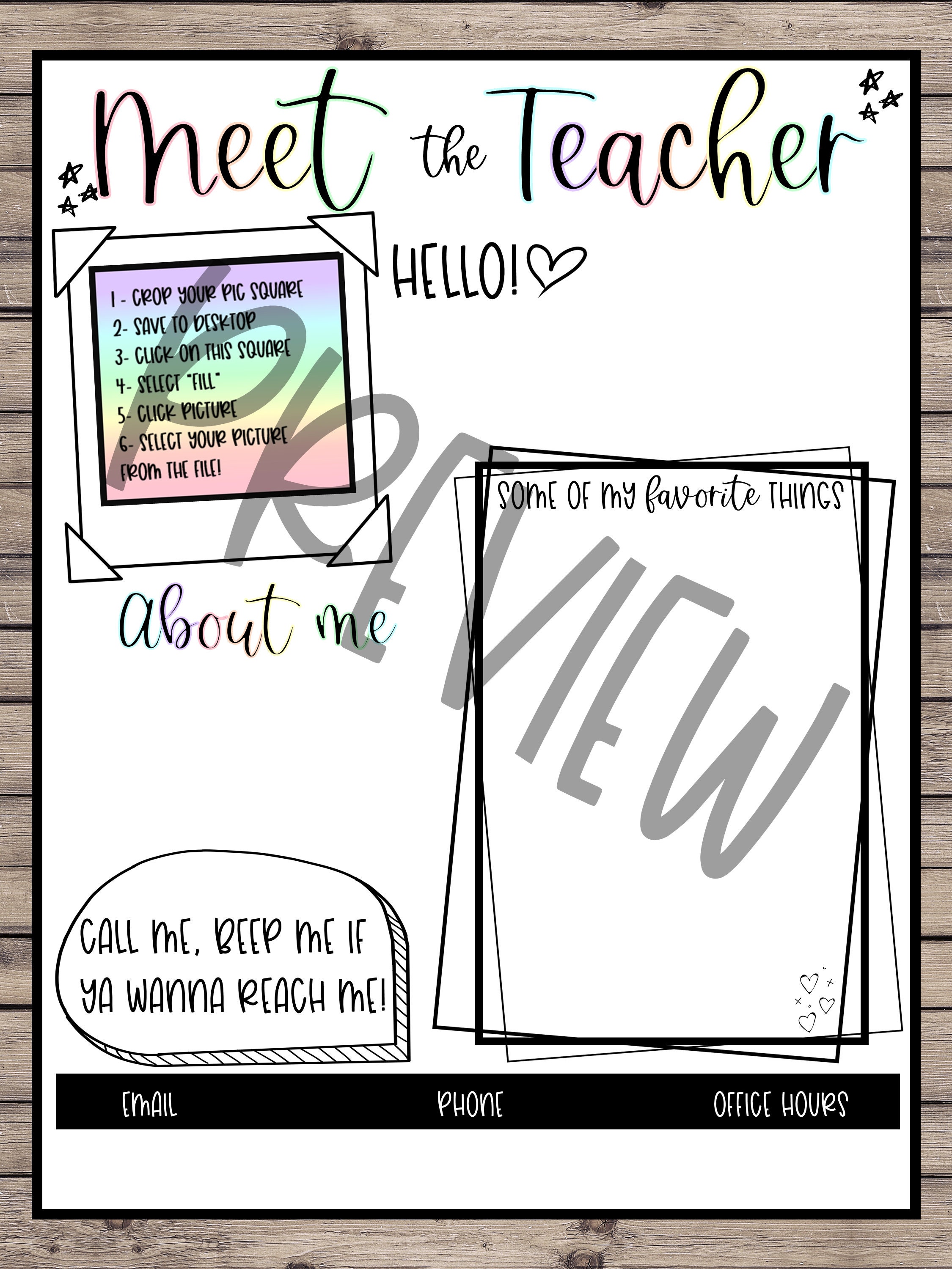 Meet the Teacher Template - Farmhouse Pastel Rainbow Themed! - Etsy