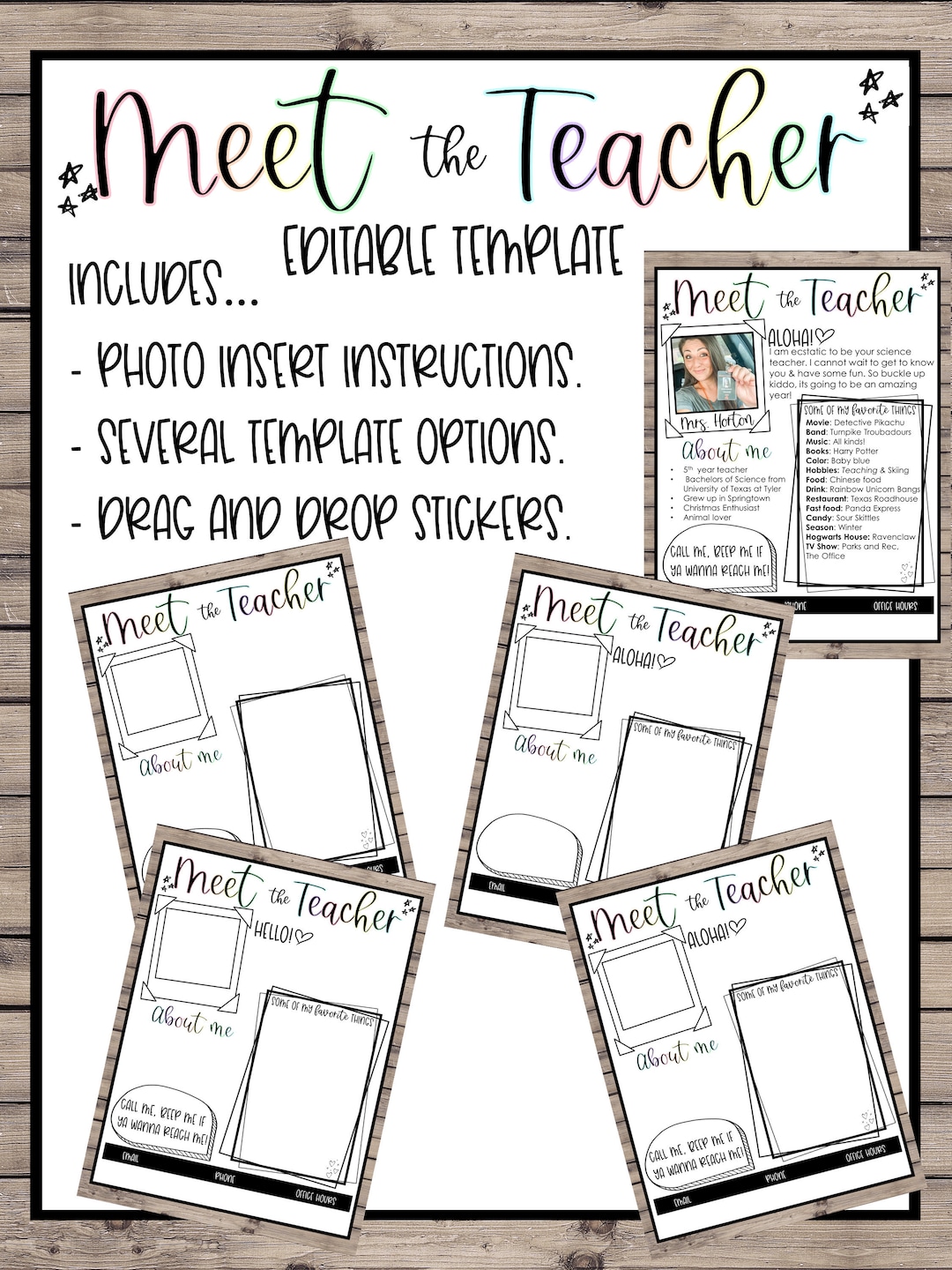 Meet the Teacher Template - Farmhouse Pastel Rainbow Themed! - Etsy