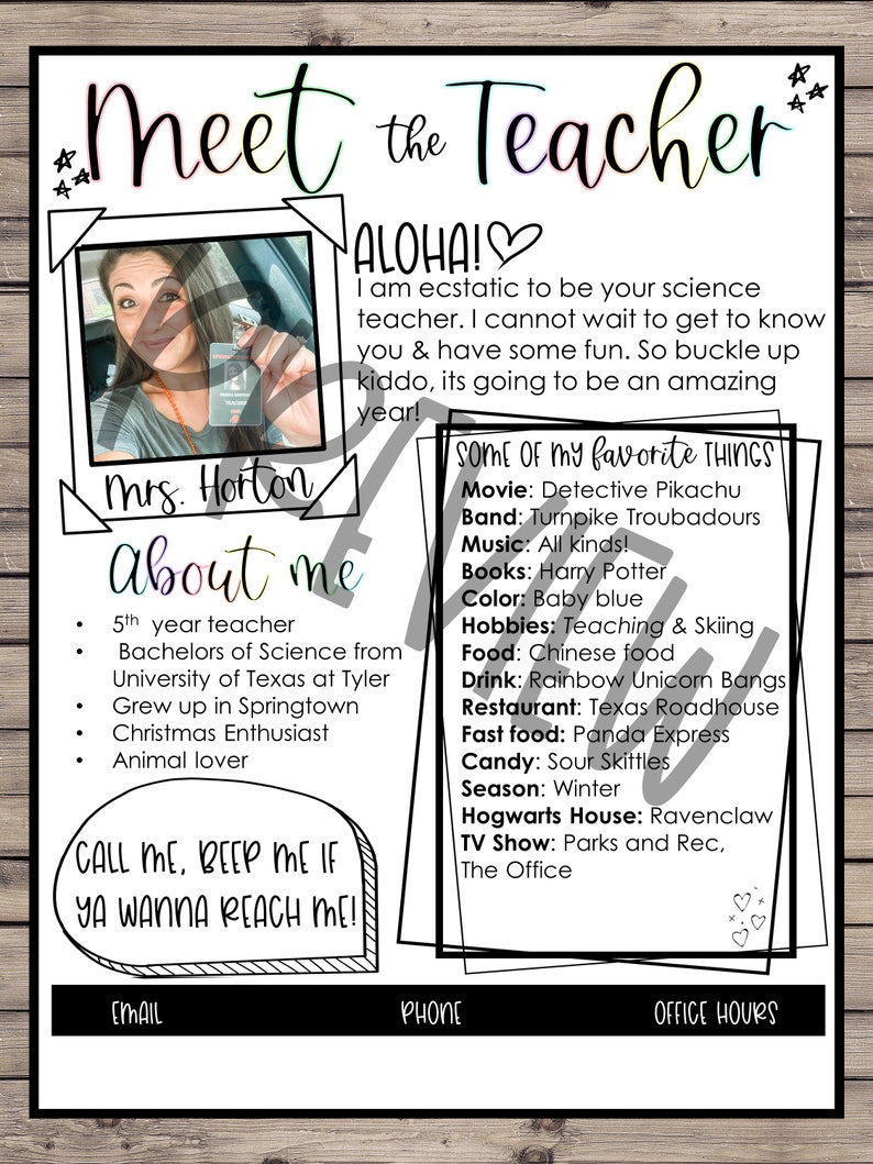 Meet the Teacher Template Farmhouse Pastel Rainbow Themed - Etsy