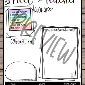 Meet the Teacher Template - Farmhouse Pastel Rainbow Themed! - Etsy