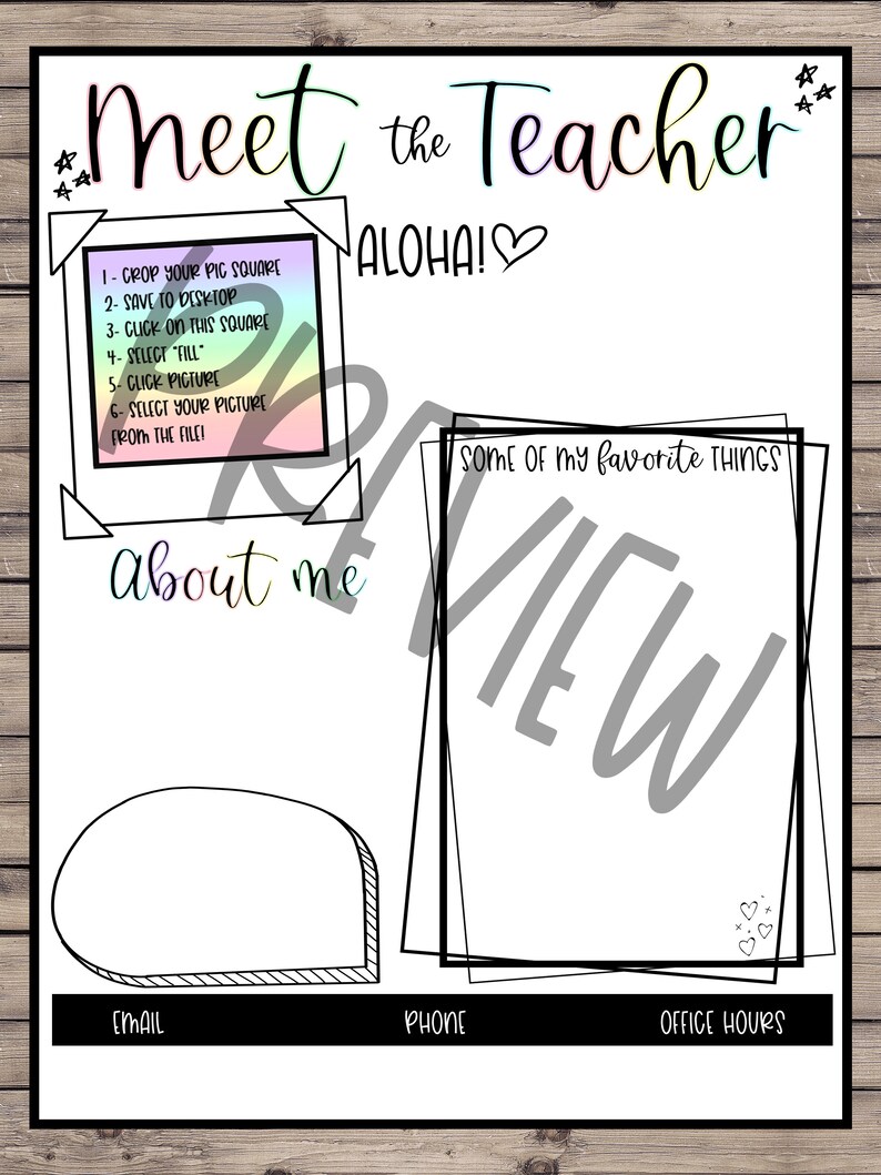 Meet the Teacher Template Farmhouse Pastel Rainbow Themed - Etsy