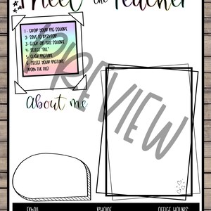 Meet the Teacher Template - Farmhouse Pastel Rainbow Themed! - Etsy