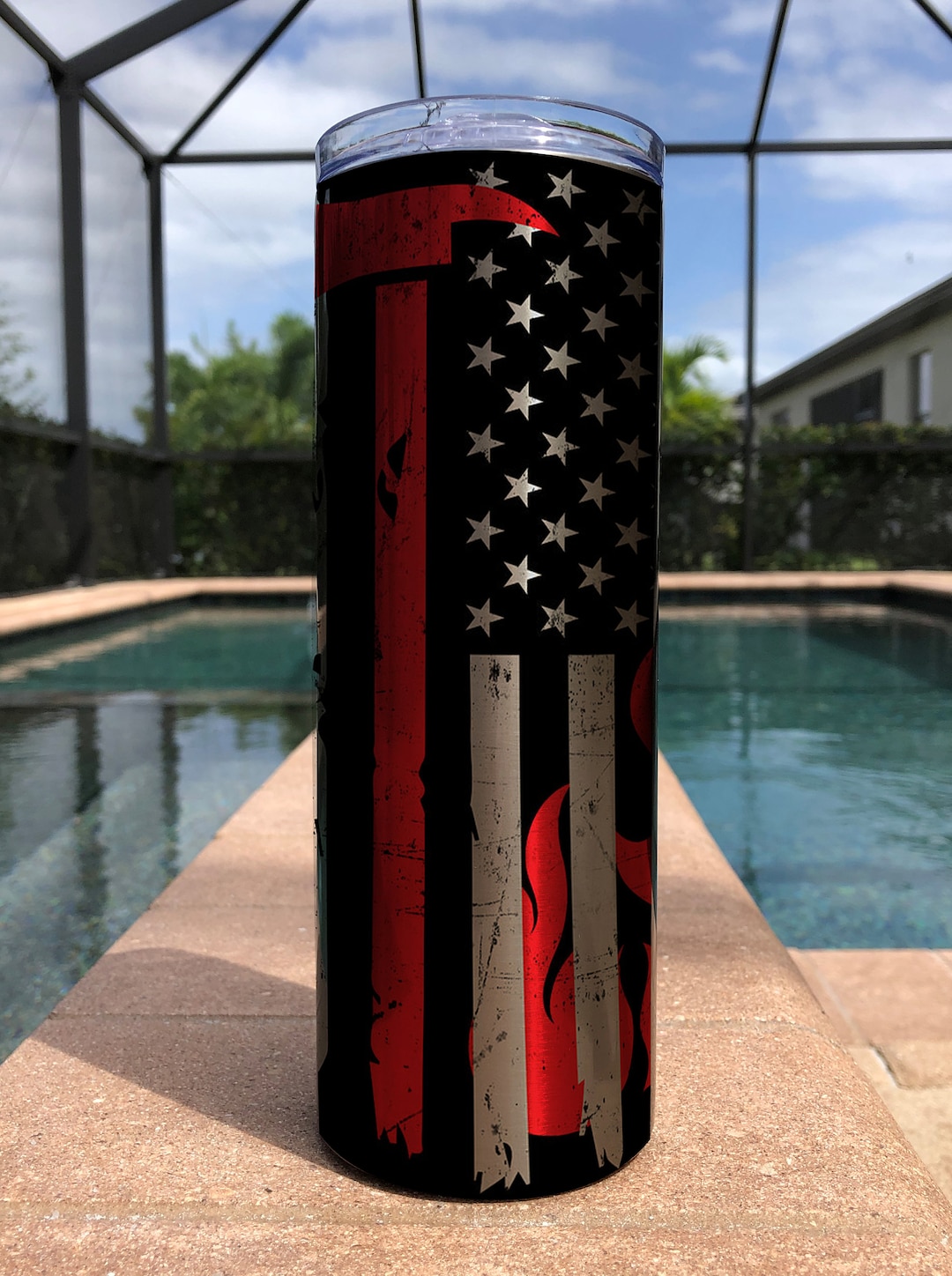 Firefighter Red Line Flag - Etsy