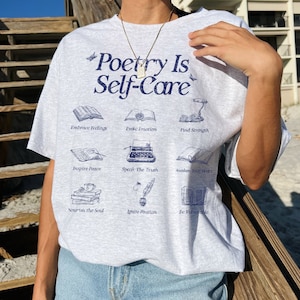 Poetry is Self-care Shirt | Poetry Mental Health Shirt Classic Poet ...