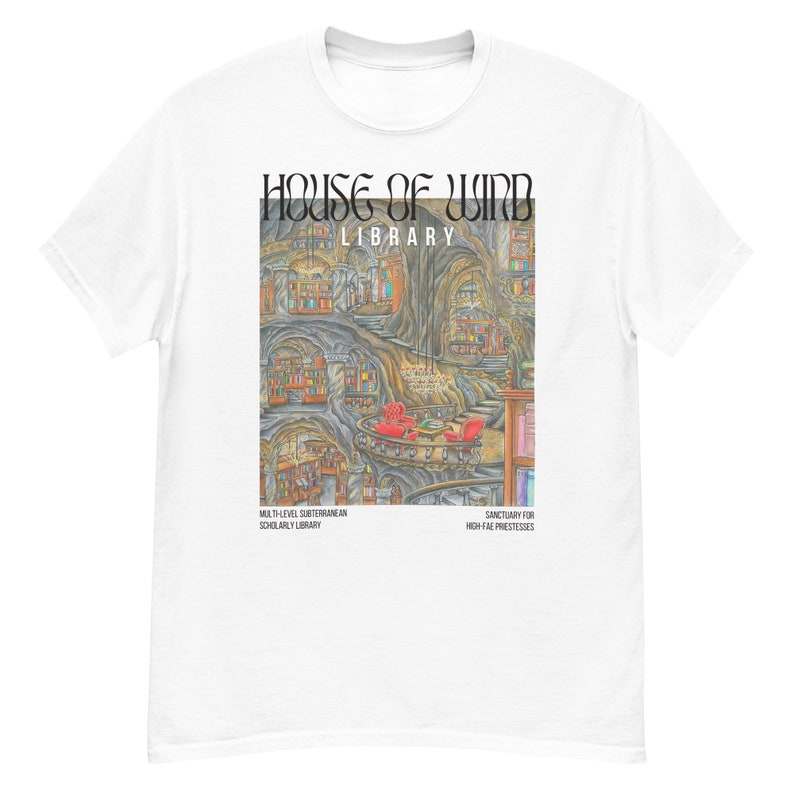 House of Wind Library Velaris ACOTAR Illustrated Art Shirt - Etsy