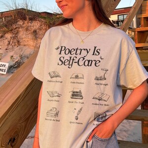 Poetry is Self-care Shirt | Poetry Mental Health Shirt Classic Poet ...