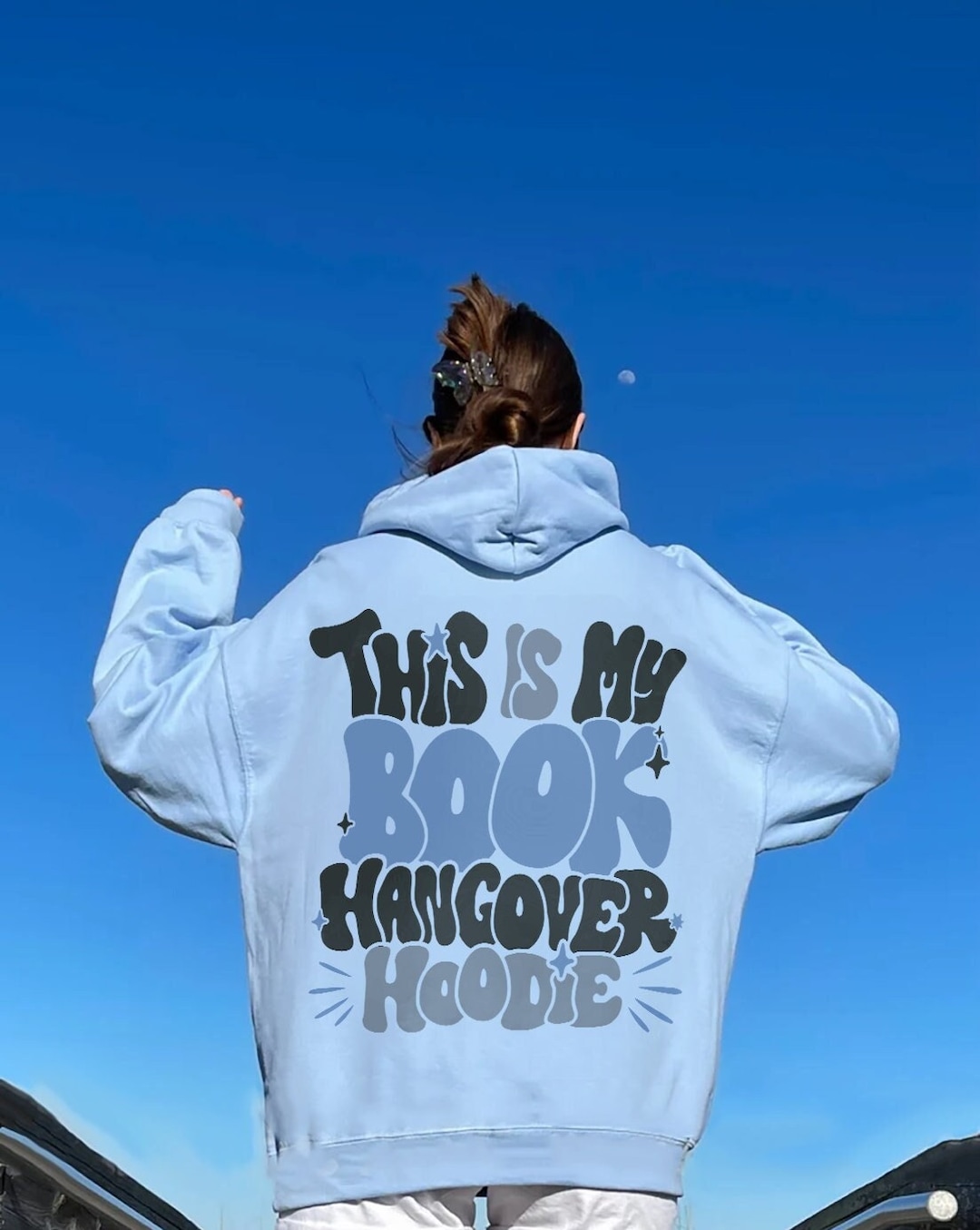 Book Hangover Hoodie | Groovy Bookish VSCO Sweatshirt Back Design Book ...