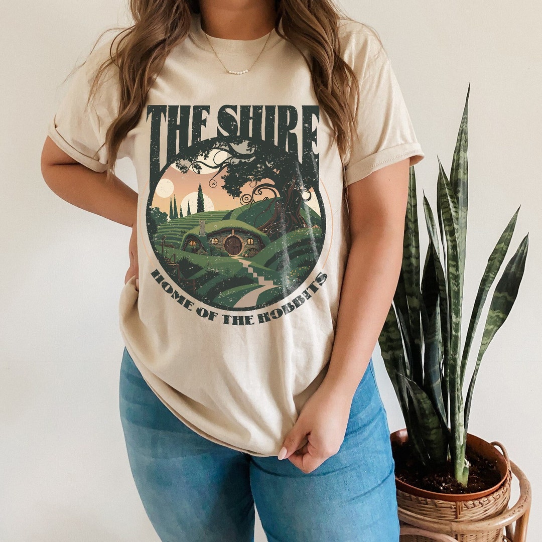 The Shire Shirt Distressed Fantasy Merch Tolkien Aragorn Frodo Baggins ...