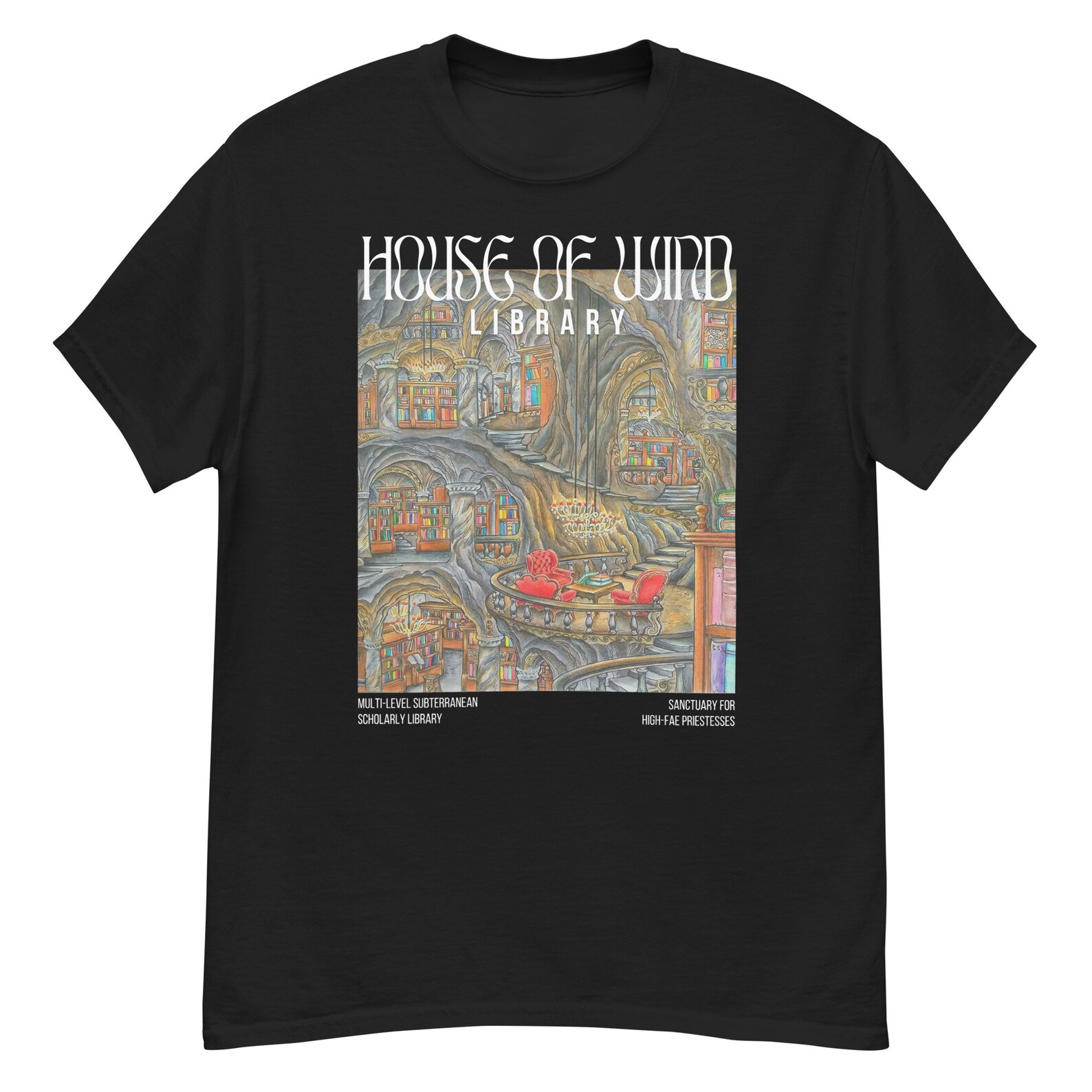 House of Wind Library Velaris ACOTAR Illustrated Art Shirt - Etsy