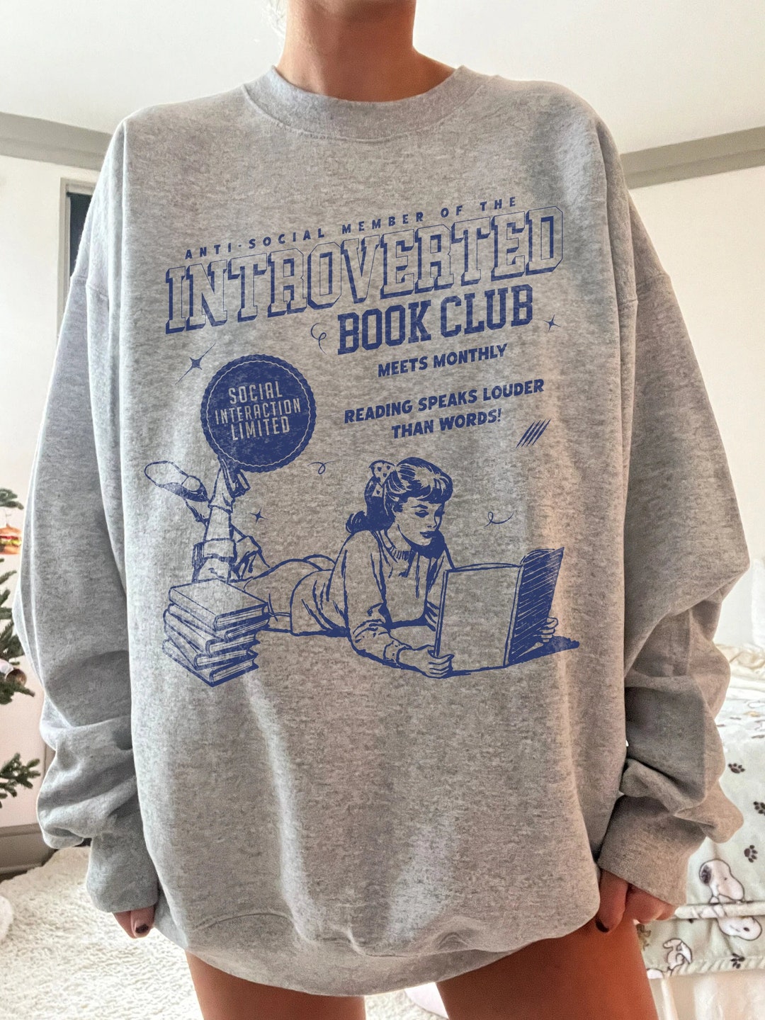 Introverted Book Club Sweatshirt | Bookish Sweatshirt, Anti-social Book ...