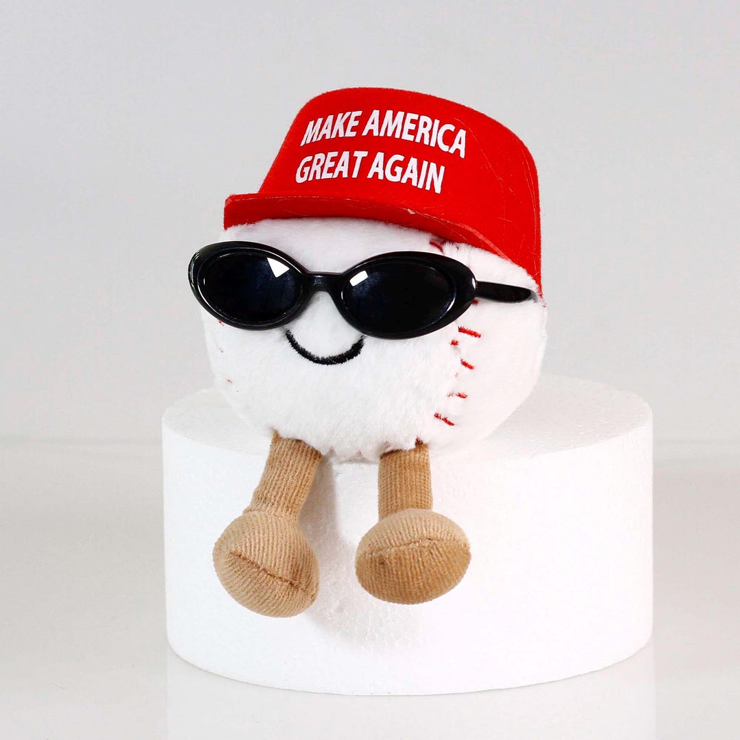 Baseball Stuffed Animal With Hat and Sunglasses Baseball Plush Stuffed ...