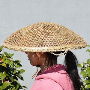 Chinese Hemispherical Bamboo Farmer Rice Hat Oriental Asian | Etsy