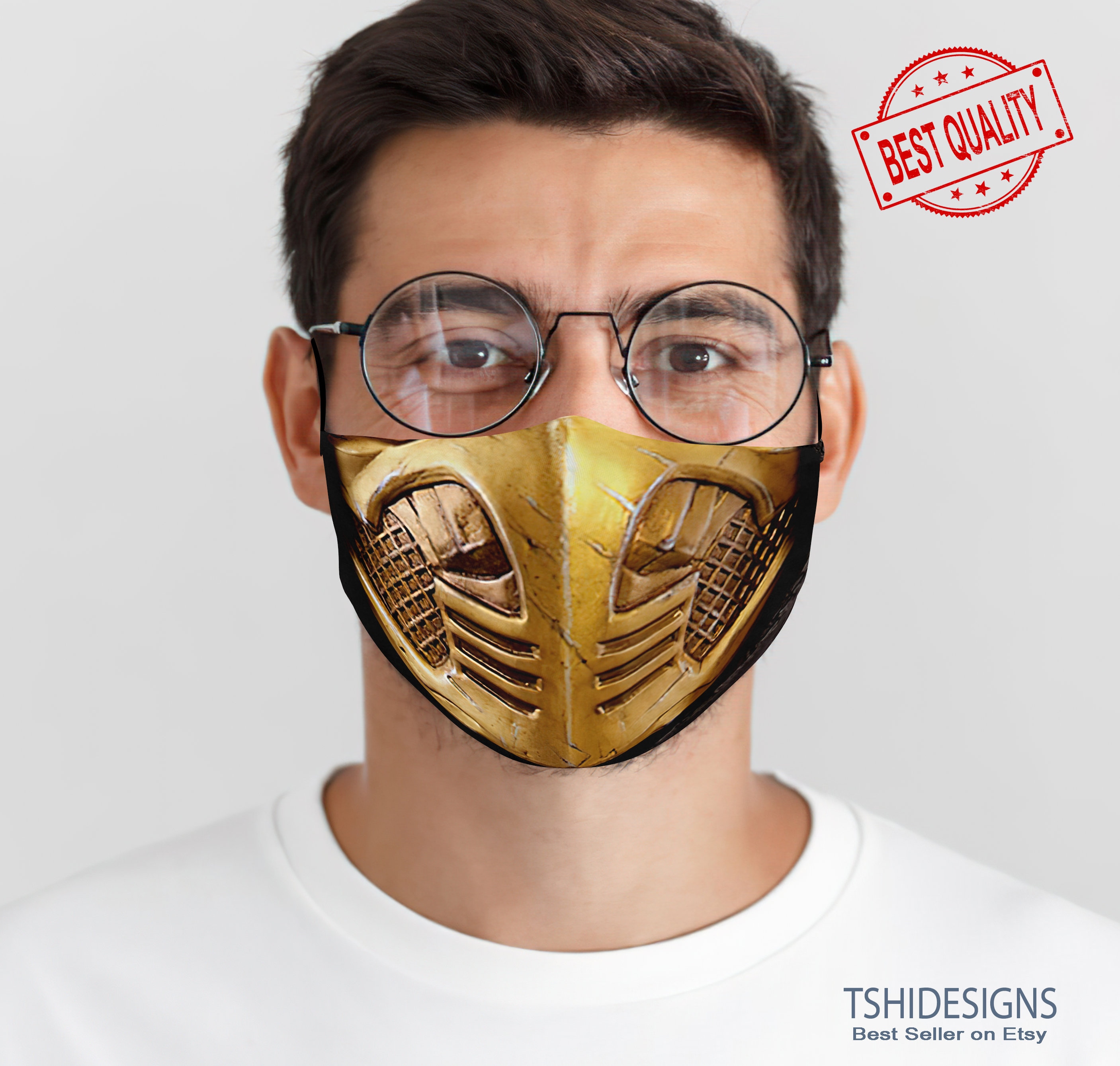 Scorpion Mortal Kombat Face Mask Adult & Kids 2 Layer Mask | Etsy