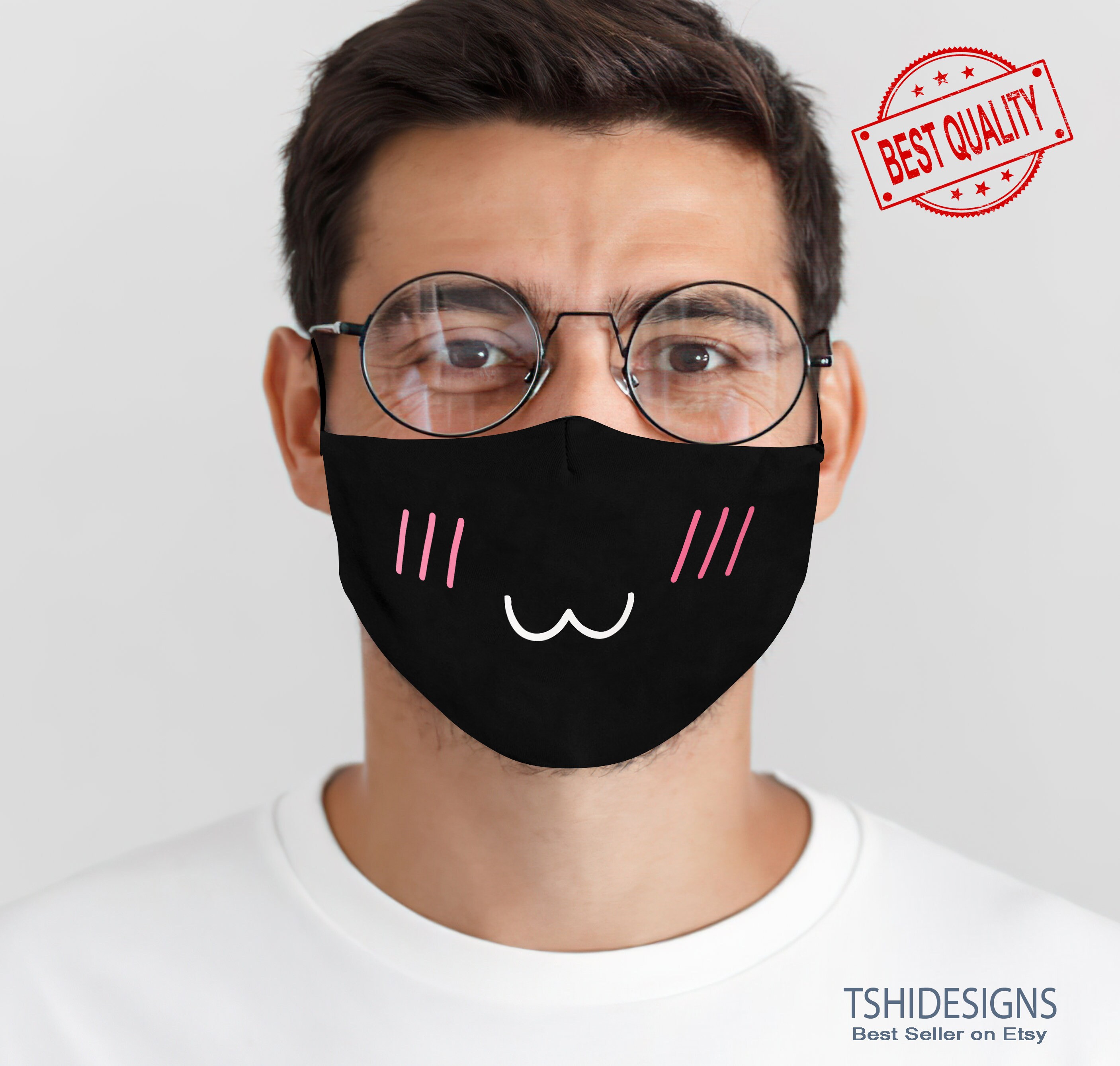 Uwu blushu Mask Mixed Fabric Face Mask | Etsy