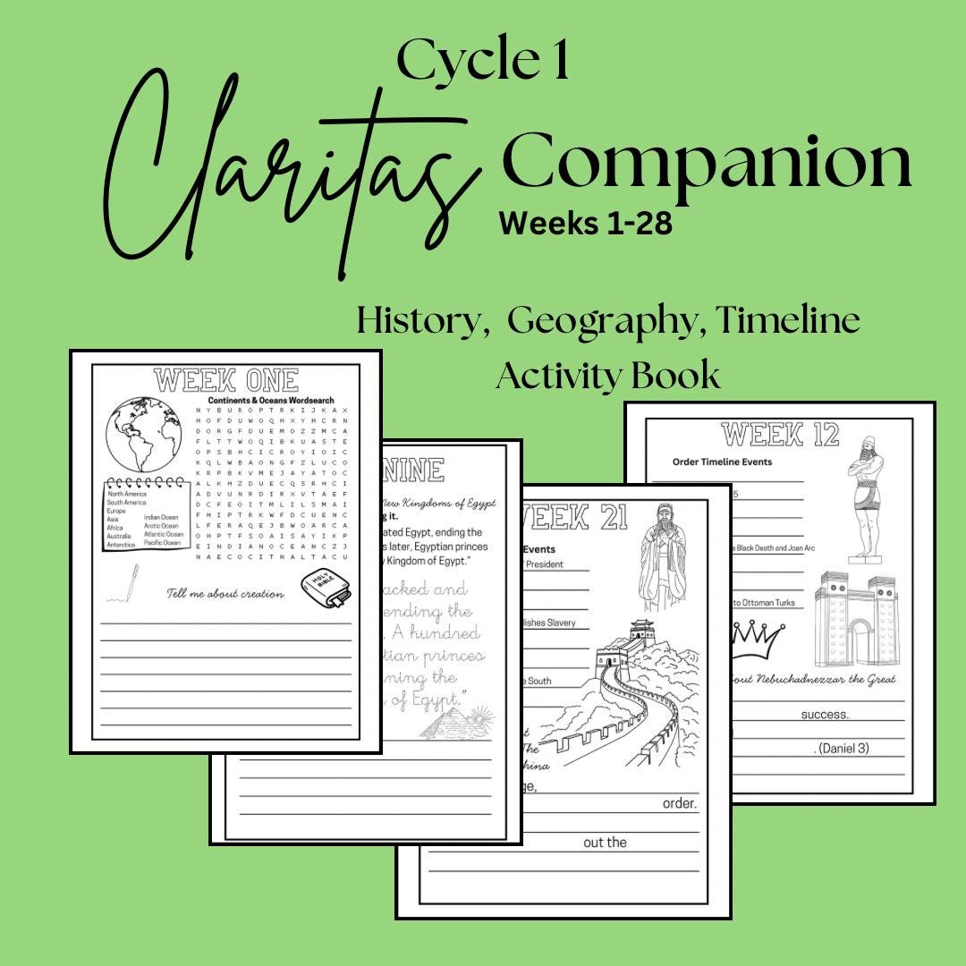 Claritas Companion Cycle 1 Activity Work Book- Weeks 1-28 - Etsy