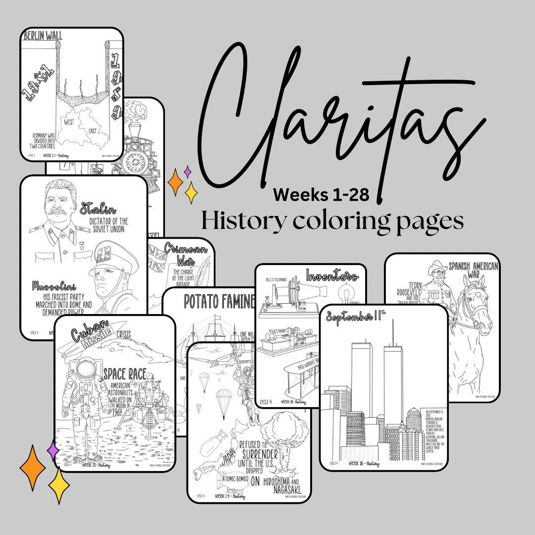Claritas Cycle 4 History -coloring Book- Weeks 1-28 - Etsy