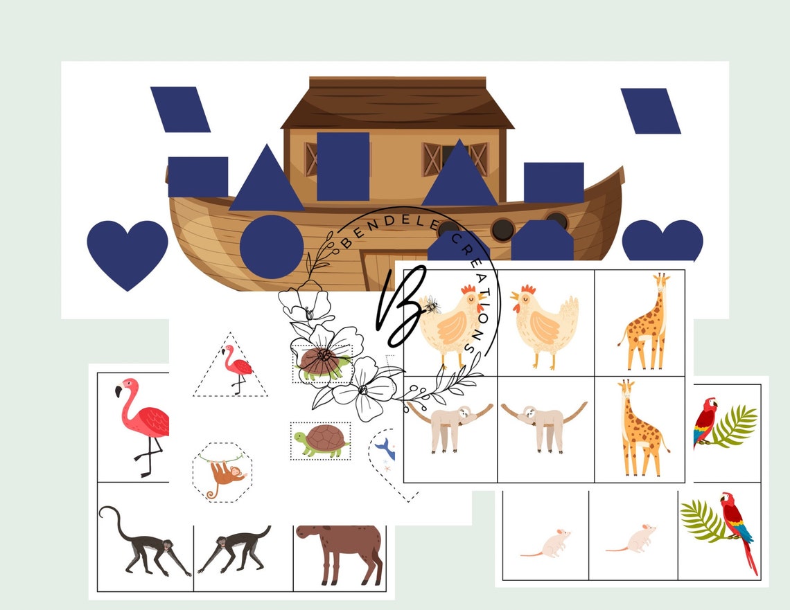 Noahs Ark Lesson Bible Activity Bible Memorization Cards - Etsy
