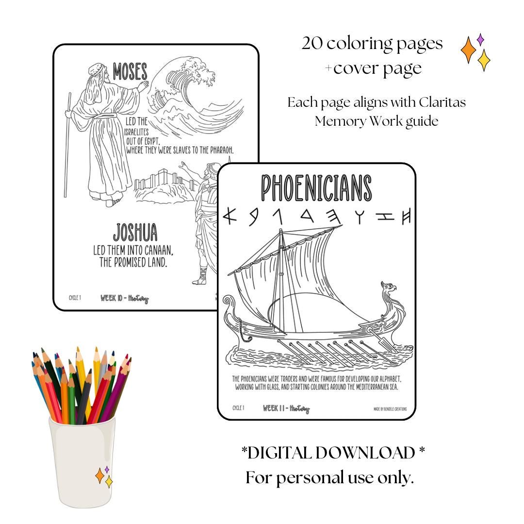 Claritas Cycle 1 -PART 1- History -coloring Book- Weeks 1-14 - Etsy