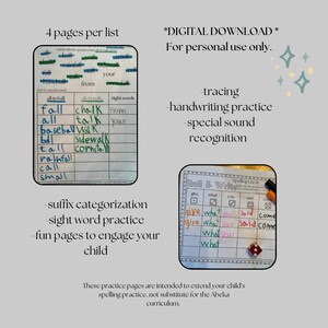 Abeka Grade 1 Spelling Practice - Etsy