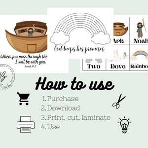 Noah’s Ark Lesson, Bible Activity, Bible Memorization Cards - Etsy