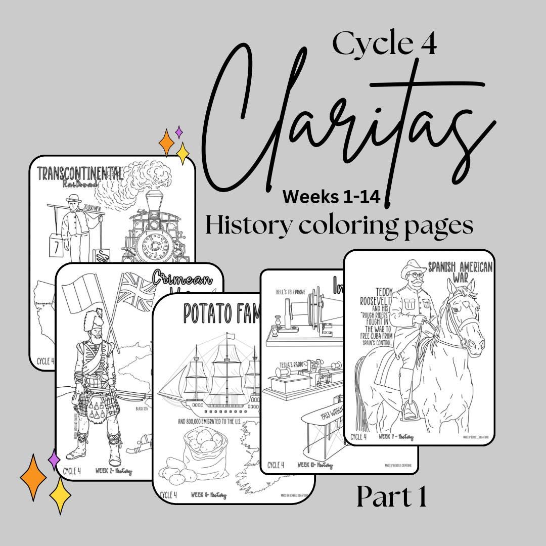 Claritas Cycle 4 History -coloring Book- Weeks 1-14 (part 1) - Etsy