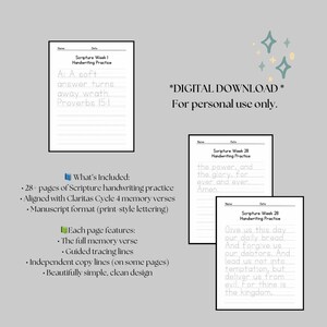 Scripture Handwriting Manuscript Practice- Claritas Cycle 4 - Etsy