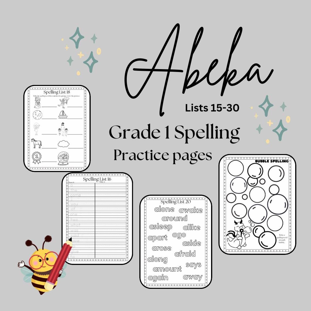 Abeka Grade 1 Spelling Practice - Etsy